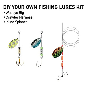 Dr.Fish Fishing Indiana Spinner Blades Kit Lure Making Supplies for Spinner Spinnerbaits Walleye Rig Crawler Harness Lures for Trout Salmon Bass Fishing