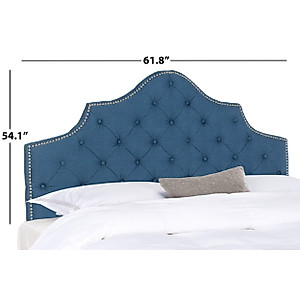 Safavieh Mercer Collection Arebelle Steel Blue Tufted Headboard (Queen)