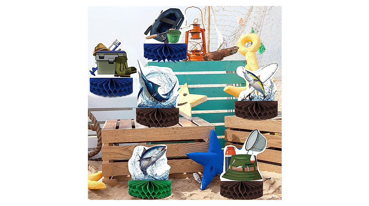 12 Pcs Fishing Party Decorations for Fish Themed Celebrations