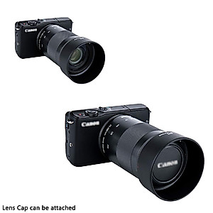 JJC Bayonet Dedicated Lens Hood Shade for Canon EF-M 55-200mm f/4.5-6.3 is STM Lens on Canon EOS M50 M100 Mirrorless Camera, Replaces Canon ET-54B OEM Lens Hood