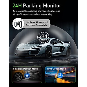 GMAIPOP Dash Cam Front and Rear 4K+2K, Dual WiFi Dash Camera for Cars with 64GB Card, 3" IPS dashbord dashcam 24/7 Parking Mode,Night Vision,G-Sensor, Loop Recording,170° Wide Angle
