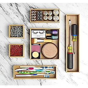 Whitmor 6-Piece Bamboo Drawer Organizers