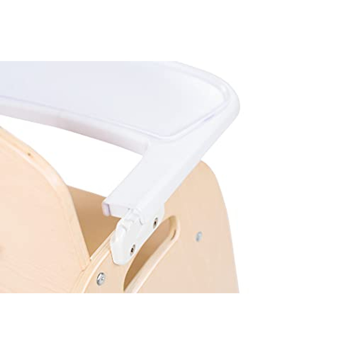 Foundations Easy Serve Low Wood Feeding Chair with Removable Tray and 3-Point Harness (7 Inch Seat Height)