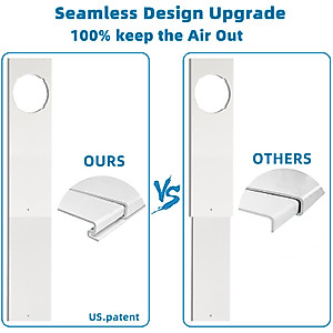 Fioral Sliding Door AC Vent Kit,Sliding Window Air Conditioner Vent Kit,For 5.1'' and 5.9'' Diameter Portable AC Exhaust Hose, Universal PVC Balcony Seal Kit Plates, Adjustable Max Length to 93 Inch