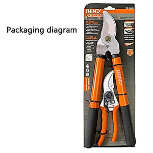 SHIND Bypass Lopper Lightweight and durable garden Clippers and Manual heavy-duty trimmer Set, Strength Saving Hardwearing Garden Shears Suitable for potted plant, flower, branch trimming up to 380mm