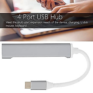USB C Hub, 4 in 1 USB C Multiport Adapter Portable Aluminum USB Docking Station Plug and Play for Mouse Keyboard Gamepad Printer