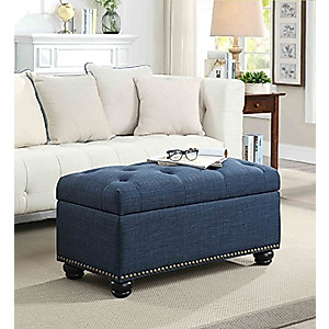 Convenience Concepts 7th Avenue Storage Ottoman, Blue