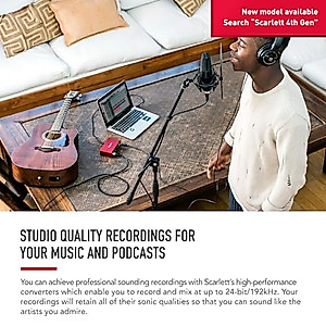 Focusrite Scarlett Solo 3rd Gen USB Audio Interface for Guitarists, Vocalists, Podcasters or Producers to record and playback studio quality sound