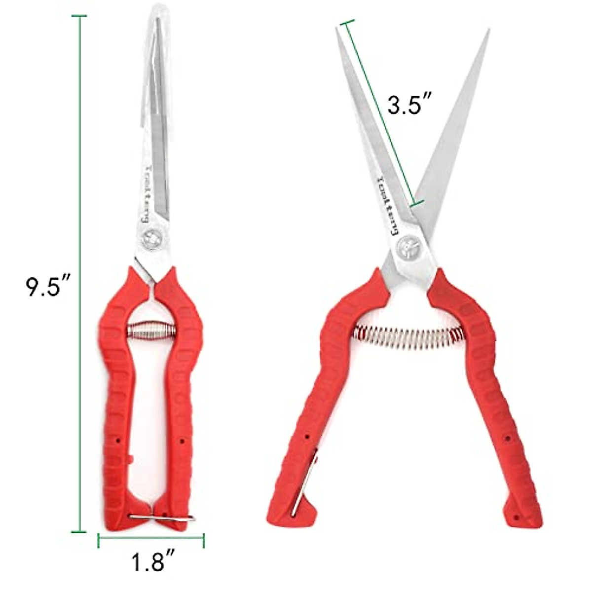 TOOLTENG Extra Long Stainless Steel pruners Bonsai Plant Trimming Scissors for thorny roses plant Flowers Harvesting Herbs Fruits or Vegetables prune corners dense areas Garden shears with sheath