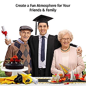 Graduation Table Cloths - 3pcs - Graduation Party Decorations 2022 - Graduation Party Supplies 2022 Jumbo 3 Pack 120”x56” - Congrats Grad Table Cover Graduation Decor Black & Gold Runner Tablecloth