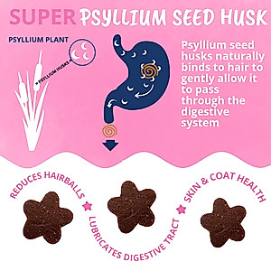 Under the Weather Pet Hairball Support for Cats | for a Normal, Gentle Elimination of Hairballs, Reduce Excessive Licking and Grooming | 60 Star Shaped Soft Chews