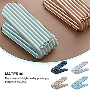 Cabilock Shoe Shelf Shoe Shelf Shoe Hanger 4pcs Shoe Slots Organizer Adjustable Shoe Stacker Space Saver Shoe Rack Holder for Closet Organization (Random Color) Shoe Holders Shoe Cabinet Shoe Cabinet