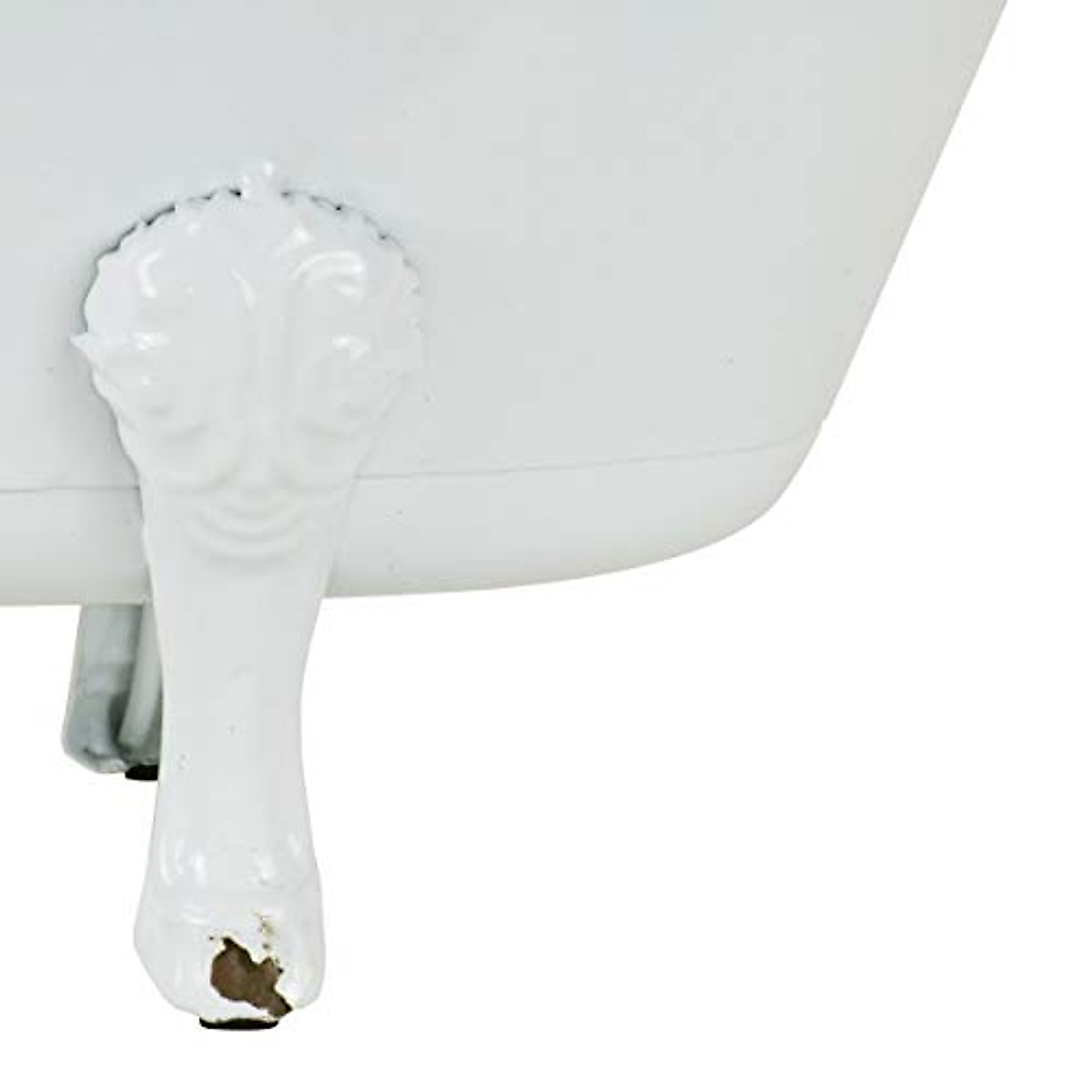 Foreside Home & Garden White Black Distressed Rim Enamel Decorative Bathtub