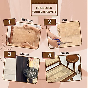 CLAYNIX 24" Width Square Cane Webbing- 24" x 20 Ft Sheet - Rattan Cane Webbing Roll -Caning Material for Chairs, Cabinet, Door -Open Weave Wicker Woven Rattan Sheets - Cane Fabric (20 FEET)