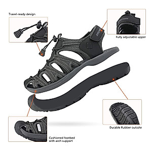 DREAM PAIRS Men's 160912-M-NEW Adventurous Summer Outdoor Sandals,Size 11,Black/Dark/Grey,160912-M-NEW
