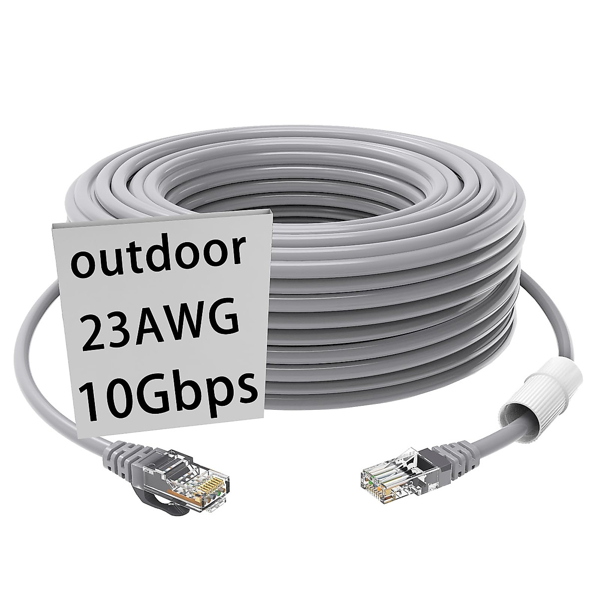 GWFIBER cat 6 ethernet Cable 100 ft Heavy Duty Internet Cable (30 Meter) CAT5e/CAT6 poe Cable cat6 UV Waterproof Direct Burial & Indoor Outdoor LAN Cable 100ft Network Cable 1 PCS（2&4PCS Available