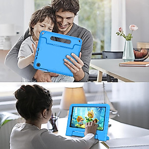 BMOUO Kids Case for Alcatel Joy Tab 2 8” 2020 (Model 9032Z), Shockproof Convertible Handle Stand Metroby t-Mobile Alcatel Joy Tab 2 Tablet Case - Blue