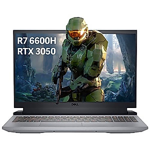 DELL G15 15.6‘’ FHD 120Hz Gaming Laptop, AMD Ryzen 5 6600H, 16GB DDR5 RAM, 512GB PCIe SSD, NVIDIA GeForce RTX 3050, Backlit Keyboard, HD Camera, Win 11 Pro, Gray