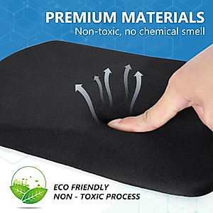 KXRORS Ergonomic Mouse Pad with Wrist Support - Comfortable Soft Entire Memory Foam Mousepad for Wrist Rest Pain Relief,Thick Mouse Pad with Non-Slip PU Gel Base for Office & Home(13 x 8 Inch Black)