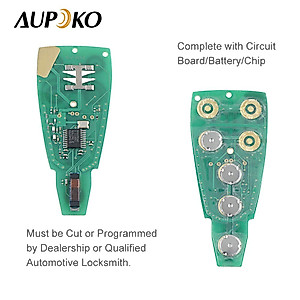 Aupoko GQ4-53T 4 Buttons Keyless Entry Fob, 2 PC Programmable Remote Keys, Replace# 56046955,56046955AG, 56046955AA, 56046955AB, Compatible with 2013-2018 Dodge Ram 1500 2500 3500
