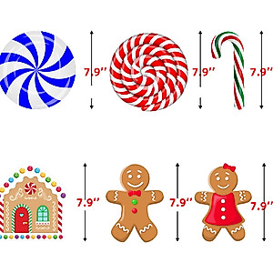 Funnlot 57PCS Peppermint Floor Decals Christmas Wall Stickers Christmas Decals for Wall Christmas Stickers for Wall Candy Wall Stickers Christmas for Candyland Decoration