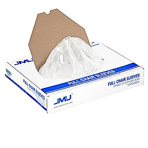 JMU Dental Full Chair Cover, Disposable Clear Plastic Sleeve Protector, 29" x 80", Box of 125