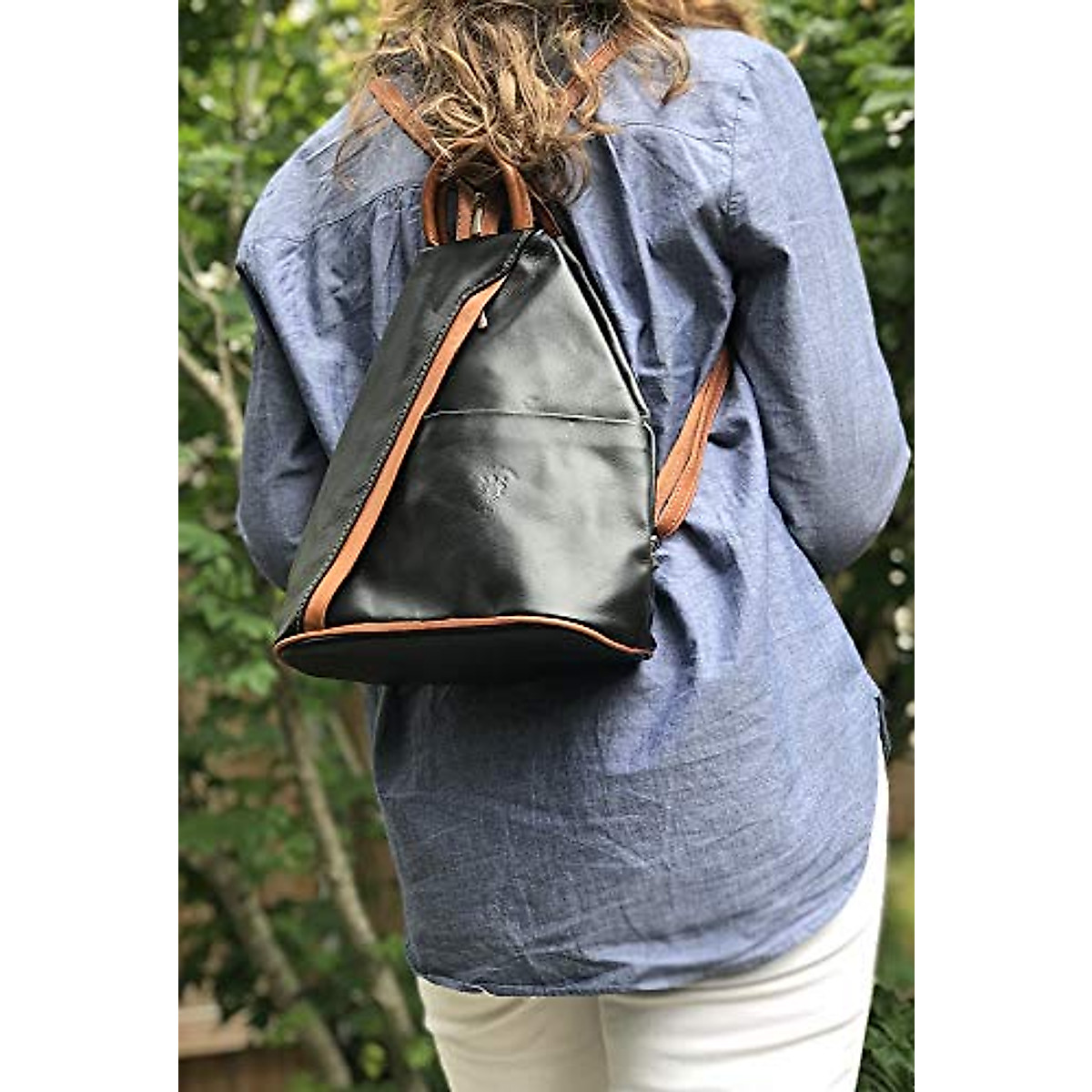 LaGaksta Submedium Italian Leather Backpack Purse Black Leather