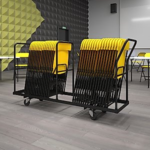 UPGORILO Vertical Storage Folding Chair Dolly for Metal Folding Chairs - 35 Chair Capacity