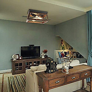 YaoKuem Semi Flush Mount Ceiling Light Fixture, 2-Light E26 Medium Base, Metal Housing, Bulbs NOT Included