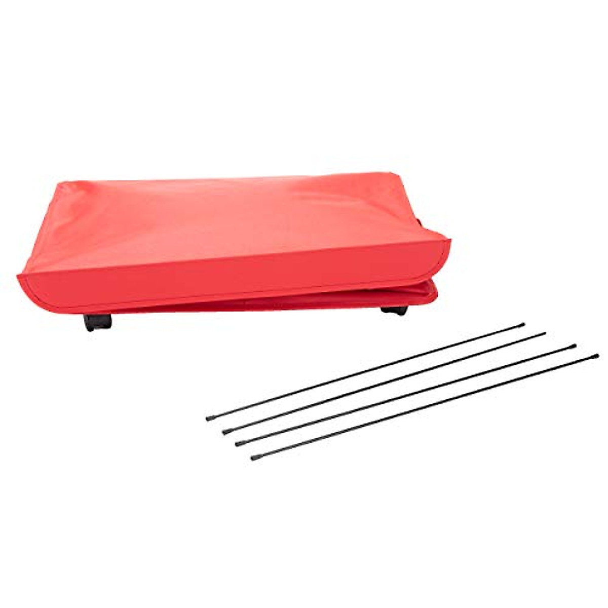 Mind Reader Double Rolling Hamper Laundry Sorter with Lid, Wheels, Handles, Red