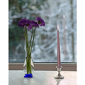 Hyoola Tall Taper Candles - 10 Inch Mauve Pink Unscented Dripless Taper Candles - 8 Hour Burn Time - 12 Pack