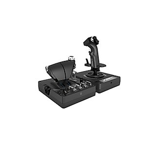 Logitech G X56 H.O.T.A.S Throttle and Joystick Flight Simulator Game Controller, 4 Spring Options, +189 Programmable Controls, RGB Lighting, 2x USB, PC - Black (Renewed)