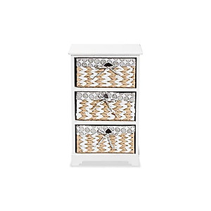 Baxton Studio Rianne Modern Transitional White Finished Wood 3-Basket Storage Unit