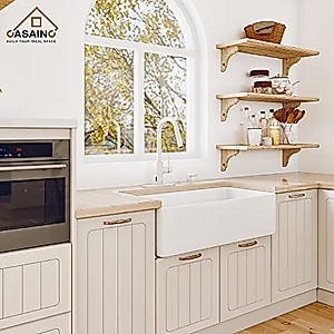 CASAINC Kitchen Faucet with Pull Down Sprayer Matte White, 1.8 gpm 16.89in H Touchless Motion Sensor Single Handle Kitchen Sink Faucet, Lead-Free Copper for Bar Laundry Kitchen Sink