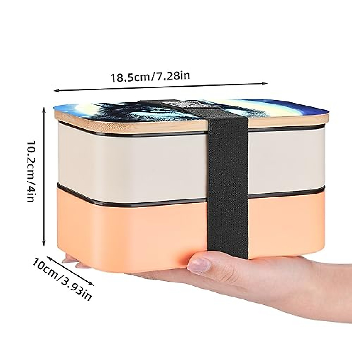 Wolf Under Moon Adult Lunch Box, Bento Box, With Cutlery Set Of 3, 2 Compartments, Rectangular, Lunch Box For Adults