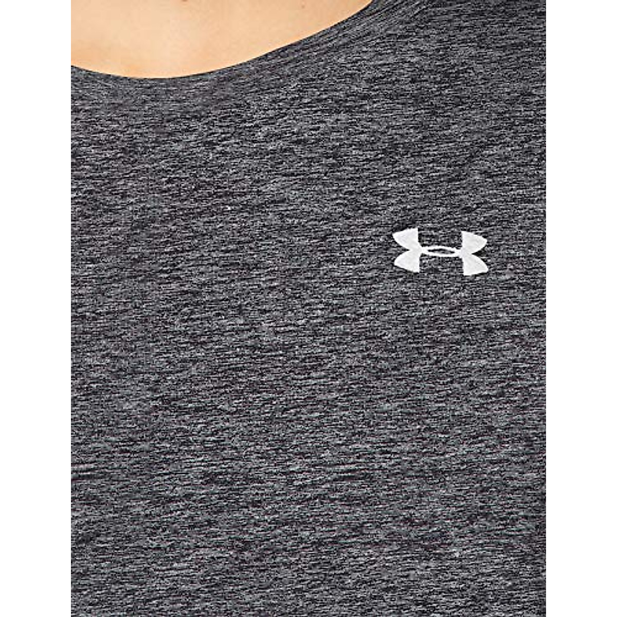 Under Armour Women's Tech Twist T-Shirt , Black (001)/Metallic Silver , Large