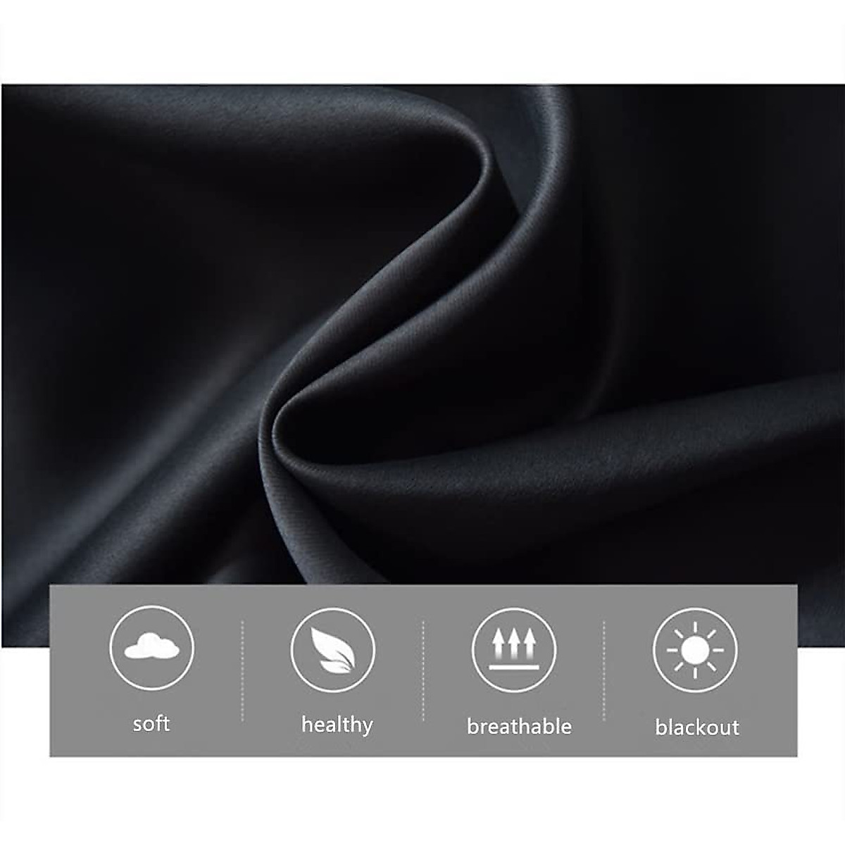 Lightolife Thickened Blackout Bunk Bed Curtains for Bottom Full, Install Accessory Included, 2 Panels, Black 47.2in