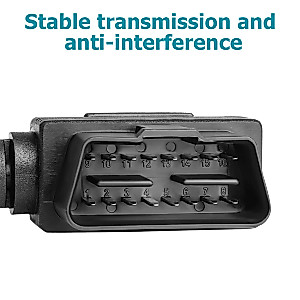 Right Angle OBD2 Splitter, 16 Pin Extension Y Cable, 1 Male to 2 Female, 1ft 24AWG Extender Cord Adapter, Automotive Accessories Universal for All OBD2 Vehicles