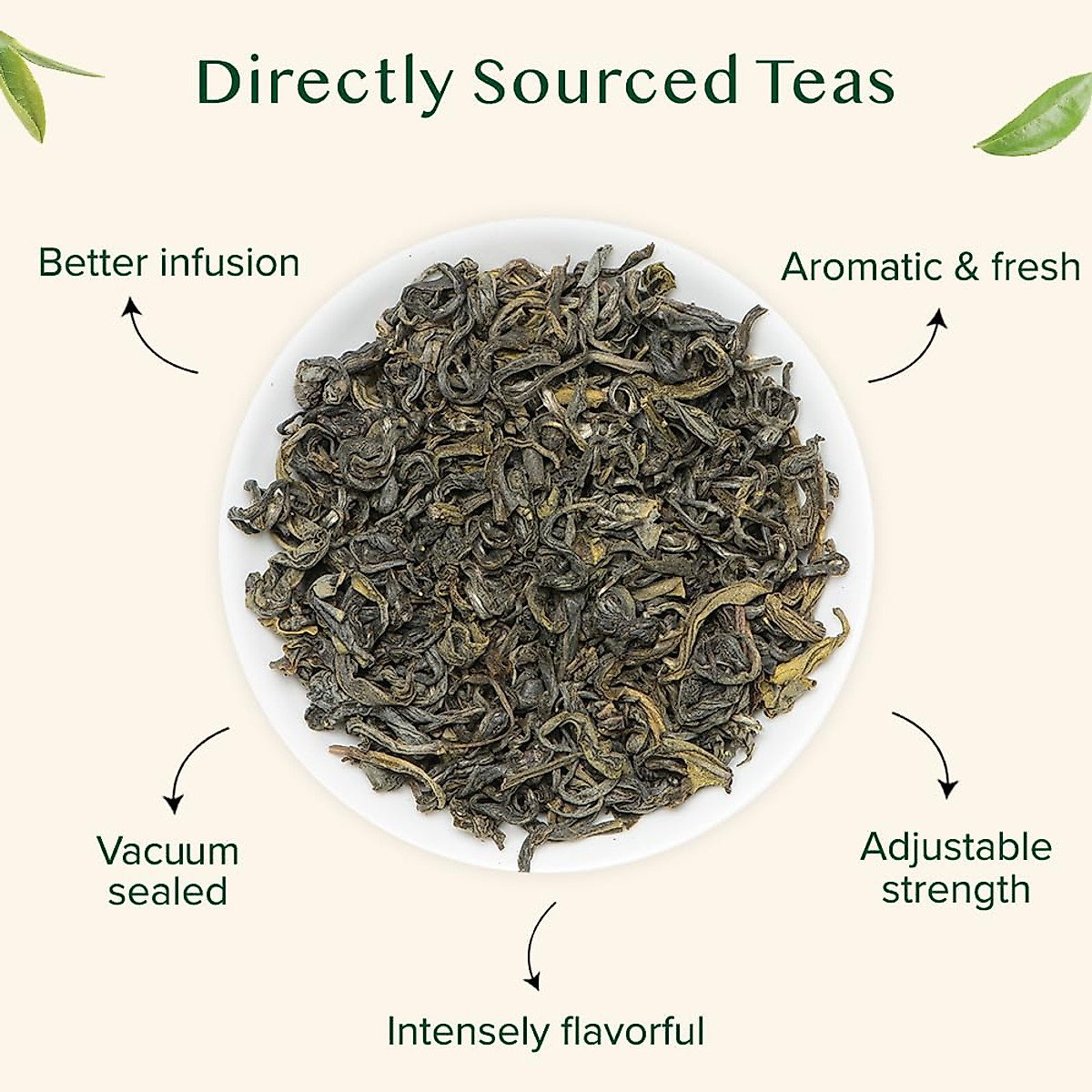 VAHDAM, Himalayan Green Tea Leaves (50+ Cups, 3.53 Oz) Non GMO, Gluten Free | High Elevation Grown Green Tea Leaves From Himalayas | Pure Unblended Single Origin Green Loose Leaf Tea | Vacuum Sealed