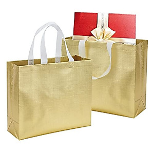 FOCCIUP 6 Pcs Non-Woven Gift Bags With Handles Reusable Bags for Birthday Party Wedding Christmas – 12x4.7x11” Size