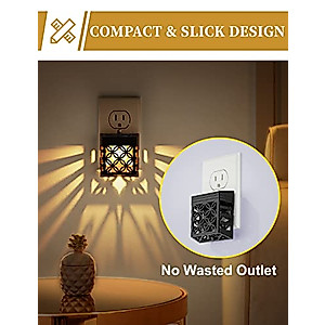 DORESshop Plug in Night Lights [2 Pack], Night Lights, Night Lights Plug Into Wall, Dusk to Dawn Sensor, Adjustable Brightness, Decorative Nightlight for Bathroom, Hallway, Stairway, Soft White