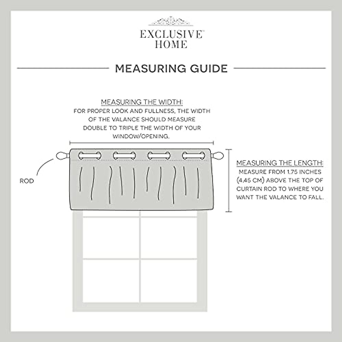 Exclusive Home Catarina Layered Room Darkening Blackout and Sheer Grommet Top Valance, 52"x18", Sand