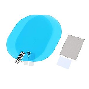 X AUTOHAUX 2pcs Oval Car Rearview Mirror Nano Film Anti Rain Waterproof Side Window Clear Protective Sticker 130mm x 95mm