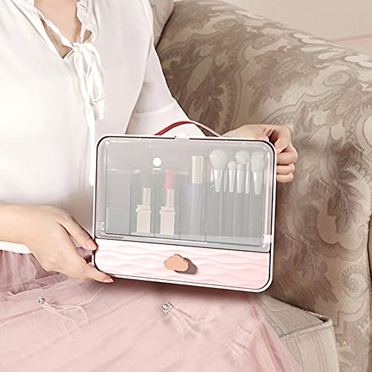 Makeup Organizer With Drawers, Wall mounted Organizer | Portable Makeup Organizer, Makeup Organizer | Makeup Storage Box, Pink Makeup Organizer