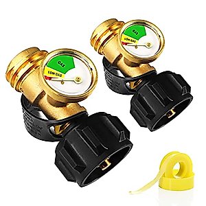 LONGADS Propane Tank Gauge Level Indicator Leak Detector for 5lb-40lb Propane Tanks, Propane Gas Pressure Meter Universal for RV Camper, Cylinder, BBQ Gas Grill, Heater and More Appliances