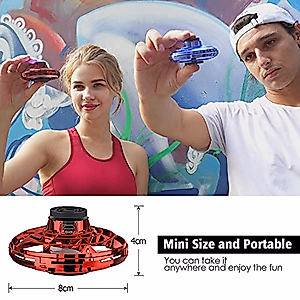 Flying Spinner, Hand Operated Drones for Kids or Adults, Mini Flying Ball Toys with 360° Rotating and LED Lights, Easy Hand Controlled 2022 Hot Toys for Birthday Outdoor Indoor