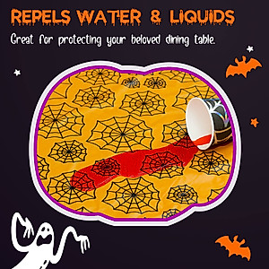 MATICAN Halloween Tablecloth, 2-Pack Disposable Halloween Table Cloths, Spider Web Plastic Table Covers, 54 x 108 Inches, Halloween Party Decorations