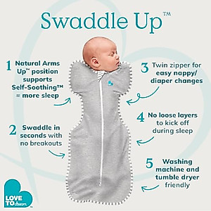 Love to Dream Swaddle UP, Baby Sleep Sack, Self-Soothing Swaddles for Newborns, Get Longer Sleep, Snug Fit Helps Calm Startle Reflex, New Born Essentials for Baby, 13-19 lbs, Dreamer