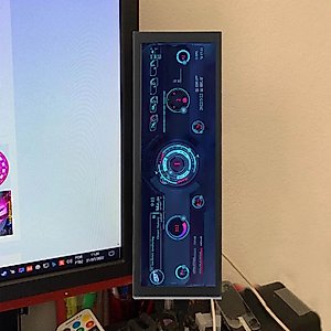 IPS USB Mini Screen PC CPU HDD Data Monitor, 7.9 Inch CPU Hardware Temperature Monitor External Expansion Display for PC ARGB Computer Case Secondary Screen