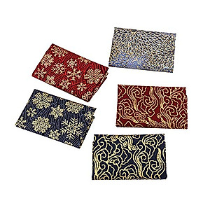 5PCS Floral Cotton Fabric Bundles 7.9 x 9.8 in Sewing Rectangular Bundle, Multi-Color Fabric Patchwork Fat Quarters Precut Fabric Scraps for Christmas DIY Quilting, 03
